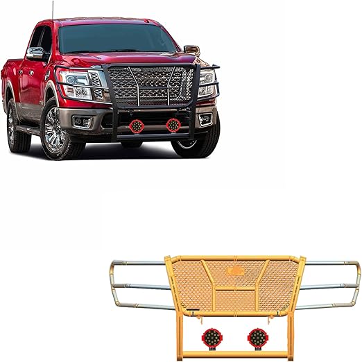 Black Horse RUGGED Heavy Duty Grille Brush Bumper Guard Modular Black ...