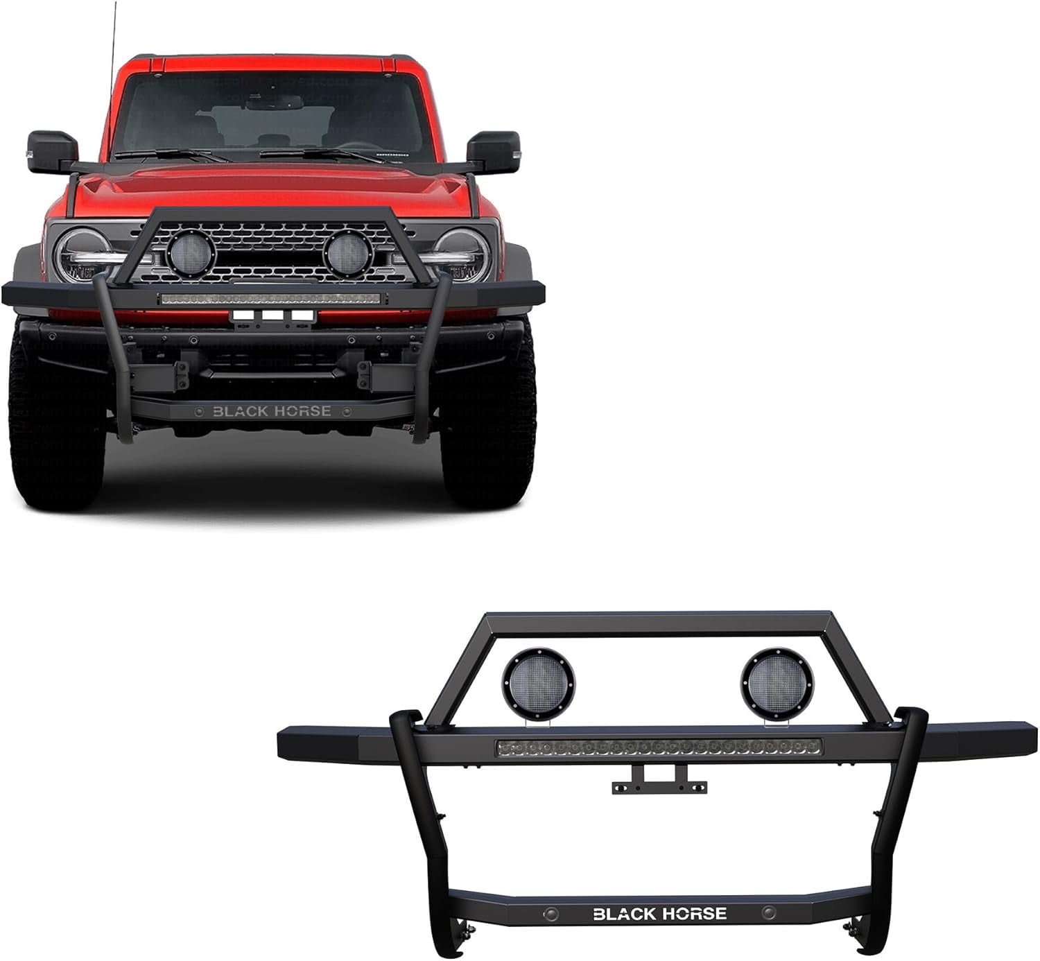 Black Horse Rambler Grille Guard Kit Modular Black Compatible with 2021 ...