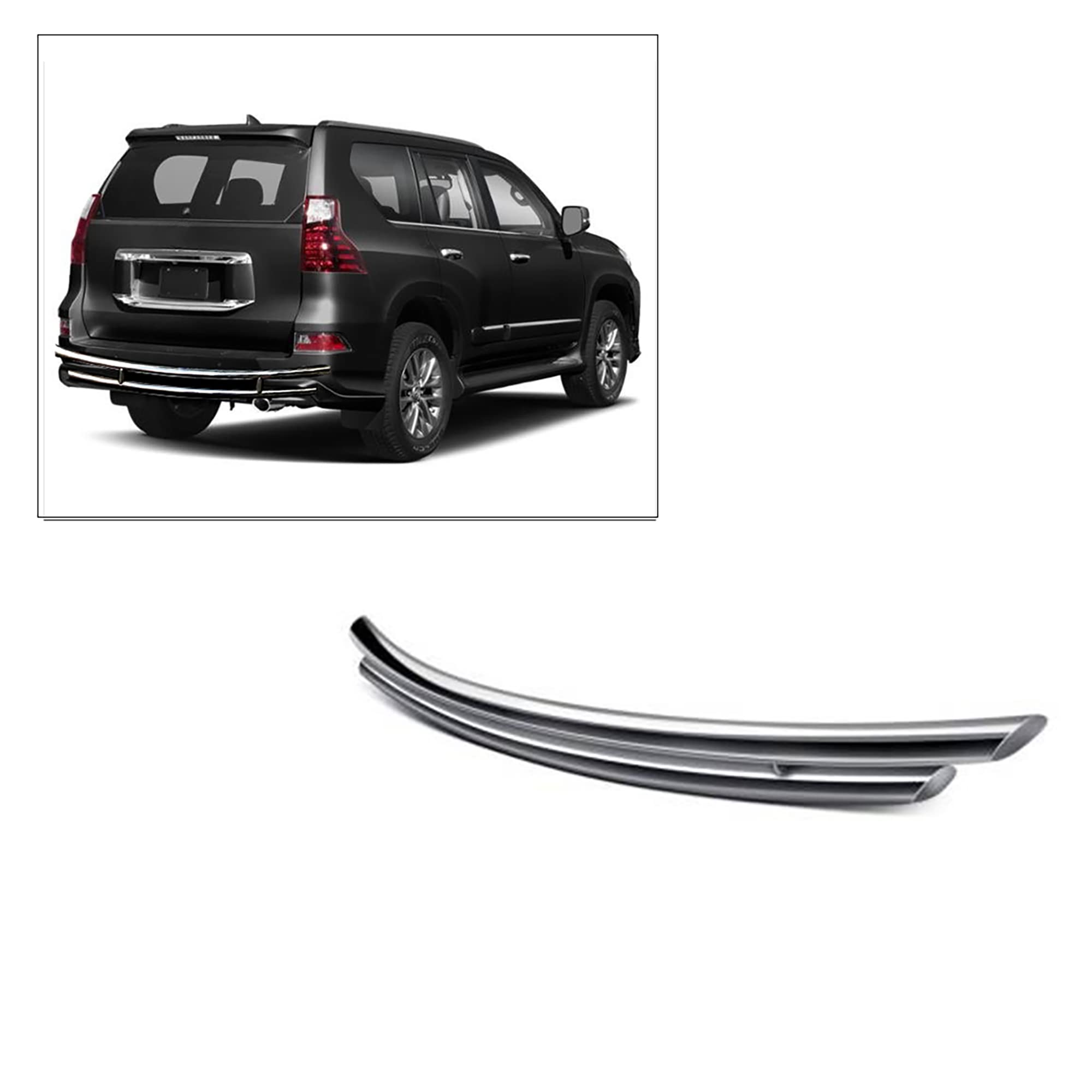 Black Horse Rear Bumper Guard Double Layer Stainless Steel Compatible ...