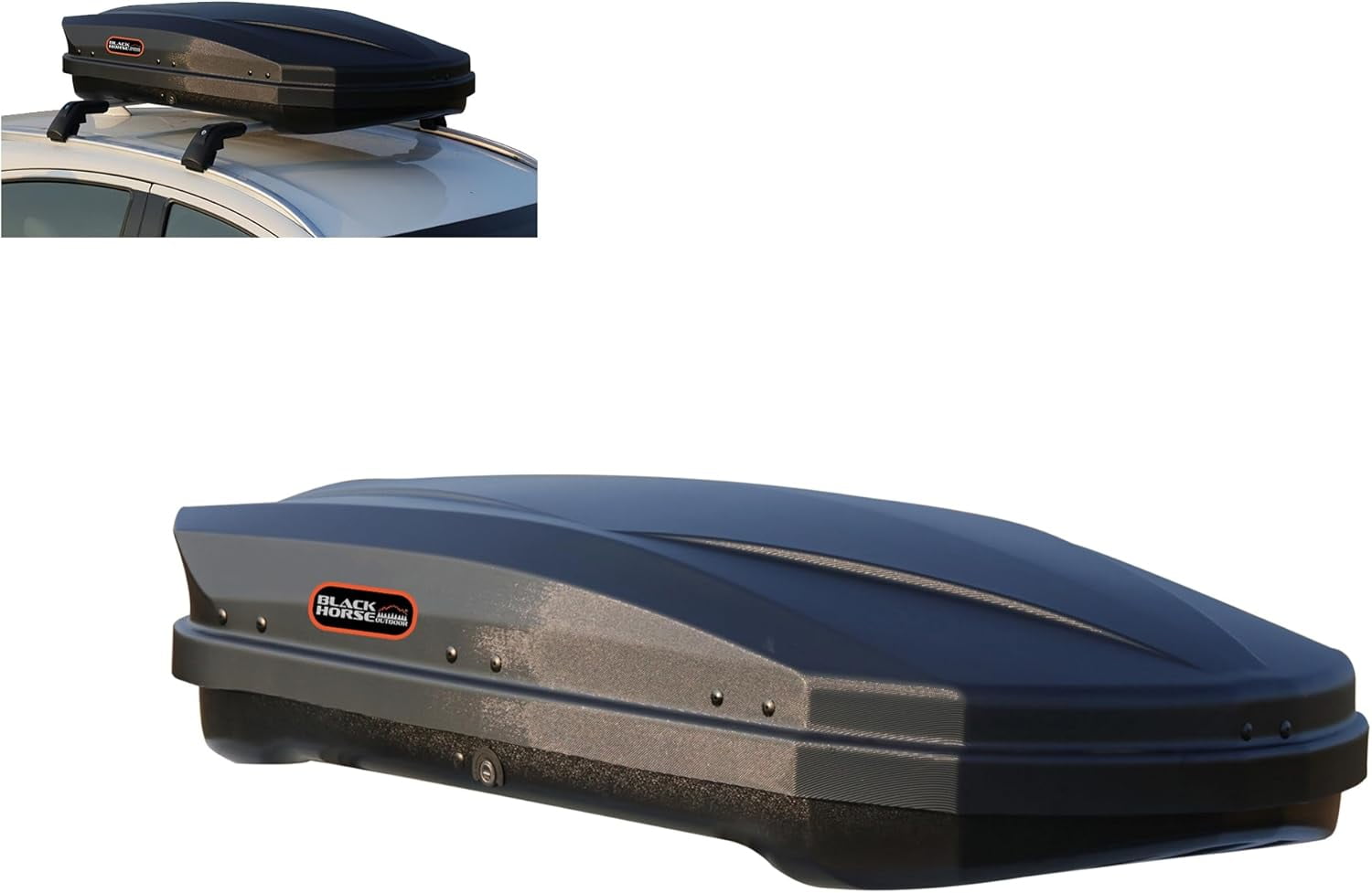 Black Horse Rooftop Cargo Carrier ABS + PMMA Hard Shell, 12 Cubic Feet ...