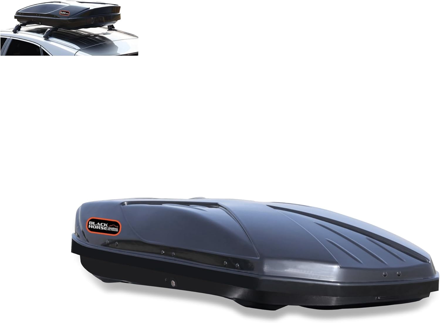 Black Horse Rooftop Cargo Carrier ABS + PMMA Hard Shell, 14 Cubic Feet ...