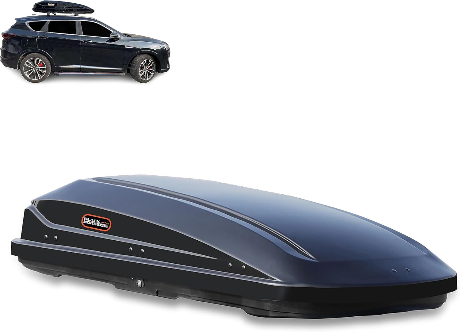 Black Horse Rooftop Cargo Carrier ABS + PMMA Hard Shell, 16 Cubic Feet ...