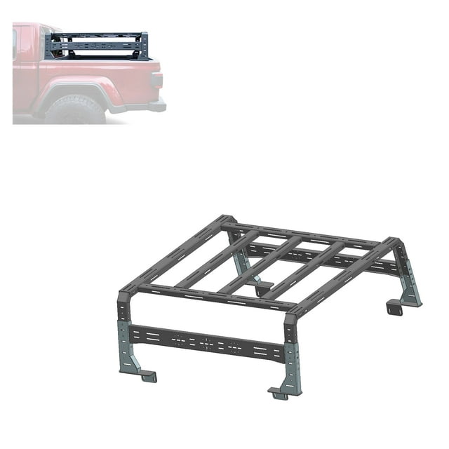 Black Horse TR11B Sandy Black Overland Bed Rack for 2014-2024 Chevrolet ...