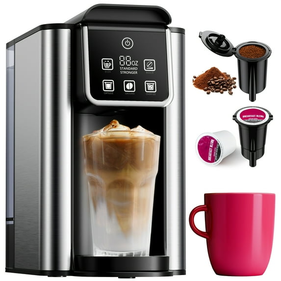 Black Hot & Iced Coffee Maker with Bold Setting, Single Serve Coffee ...