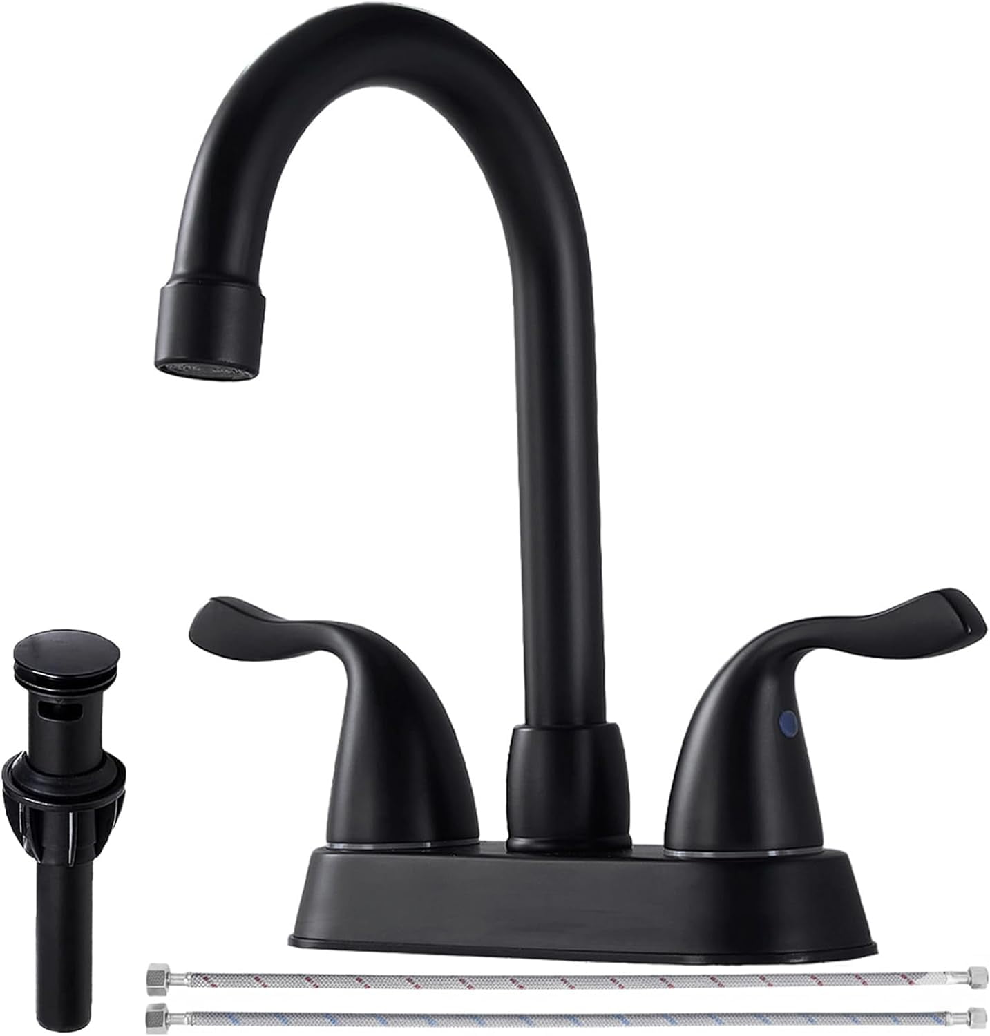 Black | Hotis Bath Sink Tap | 4 Inch Centerset Bath Tap | 2 Handle RV ...