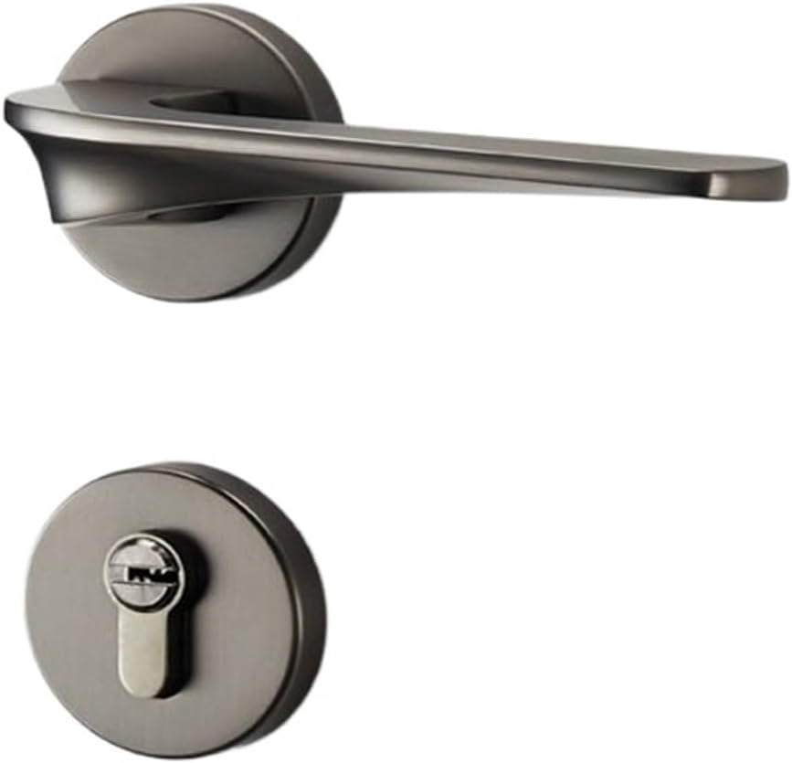 Black Household zinc Alloy Mechanical Door Lock Bedroom Silent Magnetic ...
