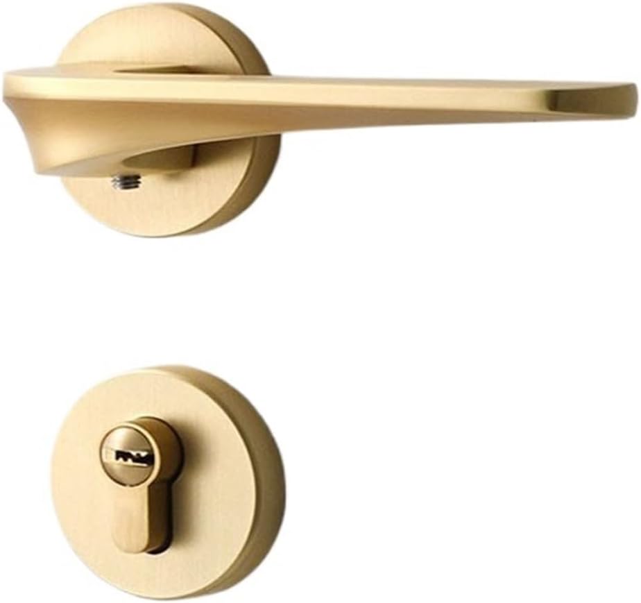 Black Household zinc Alloy Mechanical Door Lock Bedroom Silent Magnetic ...