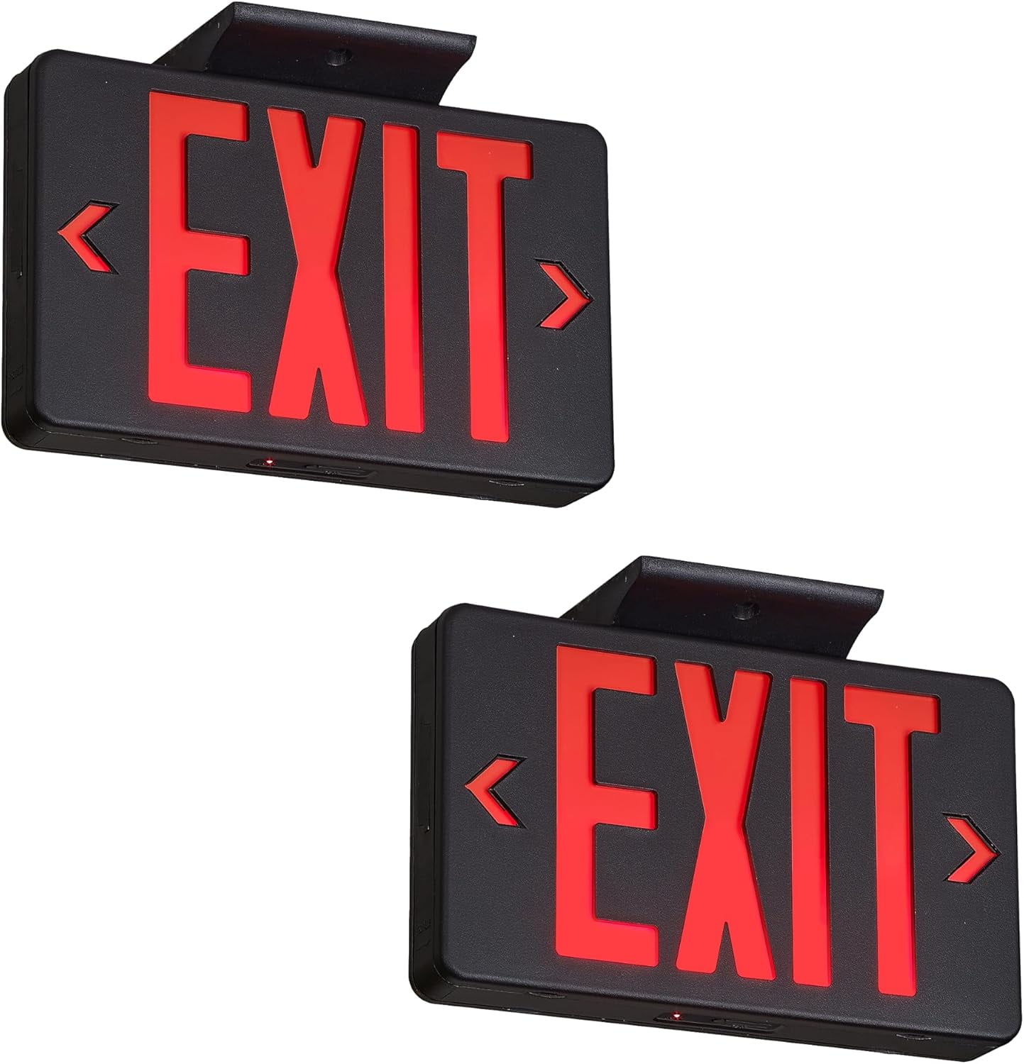 Black Housing Red Exit Sign, LED Emergency Exit Light with Battery ...