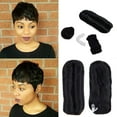 Black Human Hair 27 Piece Quick Weave Bump Hair with Free Closure,Short ...