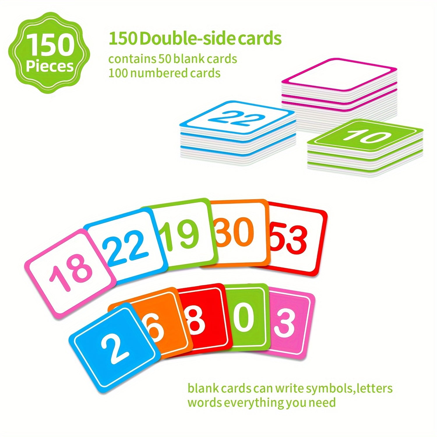 Black Hundreds Pocket Chart With 120 Pockets And 150 Pieces Double-side ...