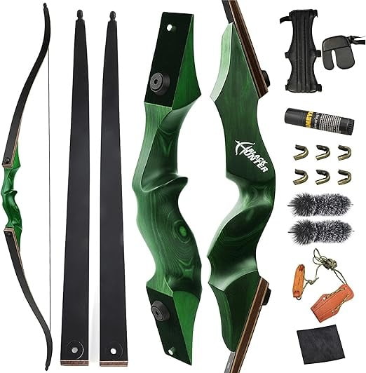 Black Hunter 60” Original Recurve Bow for Adults American Hunting ...
