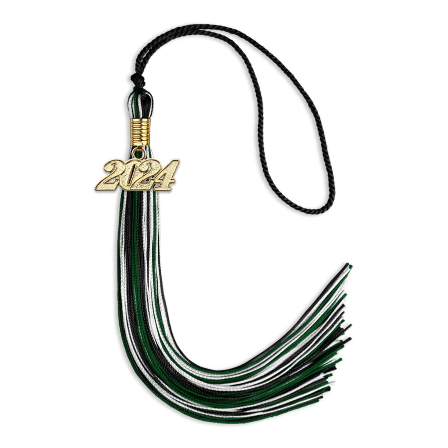 Endea Graduation Black/Hunter Green/White Mixed Color Graduation Tassel ...
