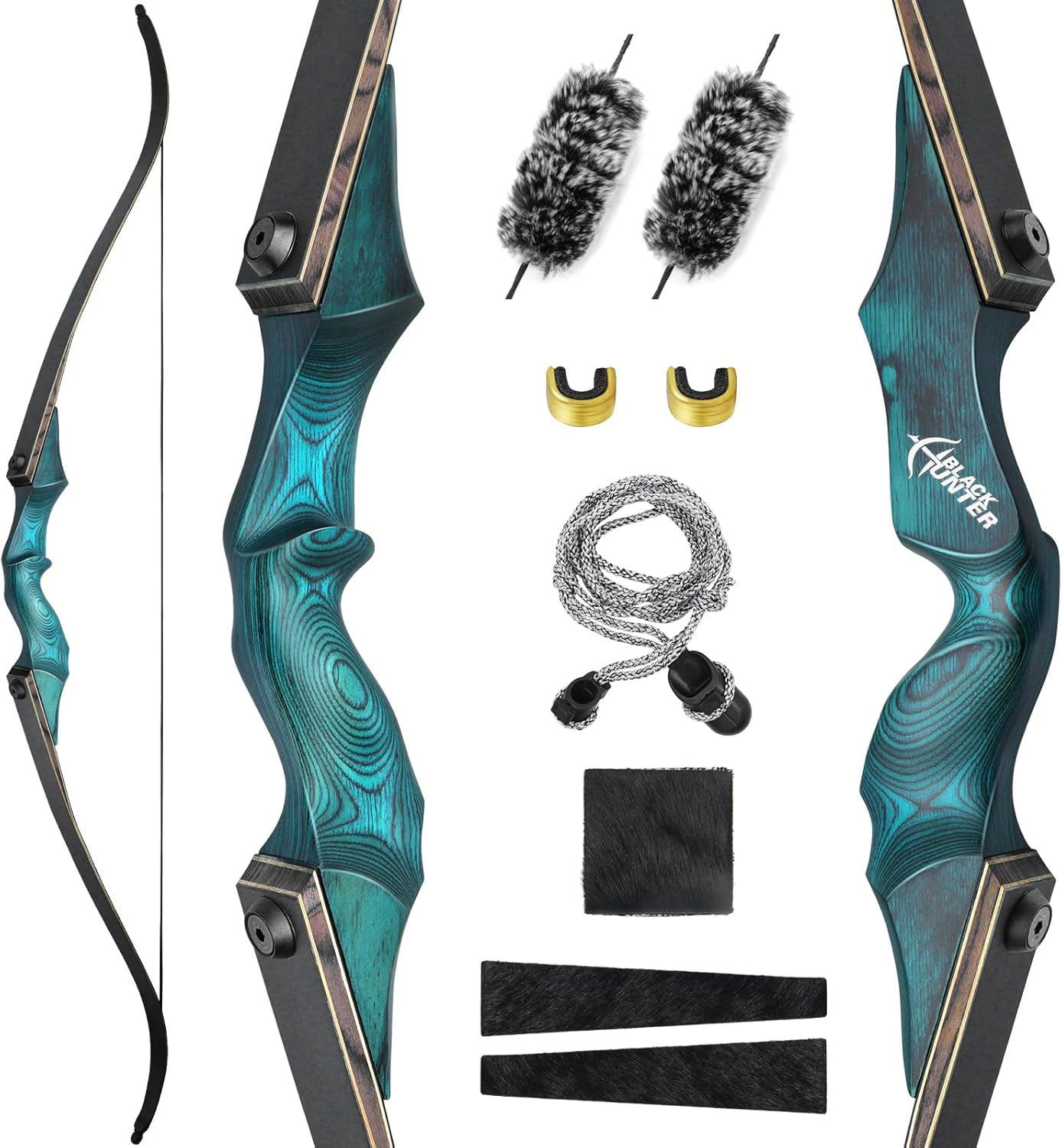 Black Hunter Takedown Recurve Bows for Adults Archery Bow Set Hunting ...