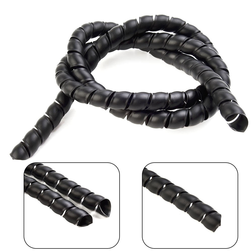 Black Hydraulic Hose Guard 8/10/12 Mm Wire Organizer Cable Protection ...