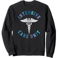 Black ICU Nurse Appreciation Sweatshirt with Medical Symbol for ...