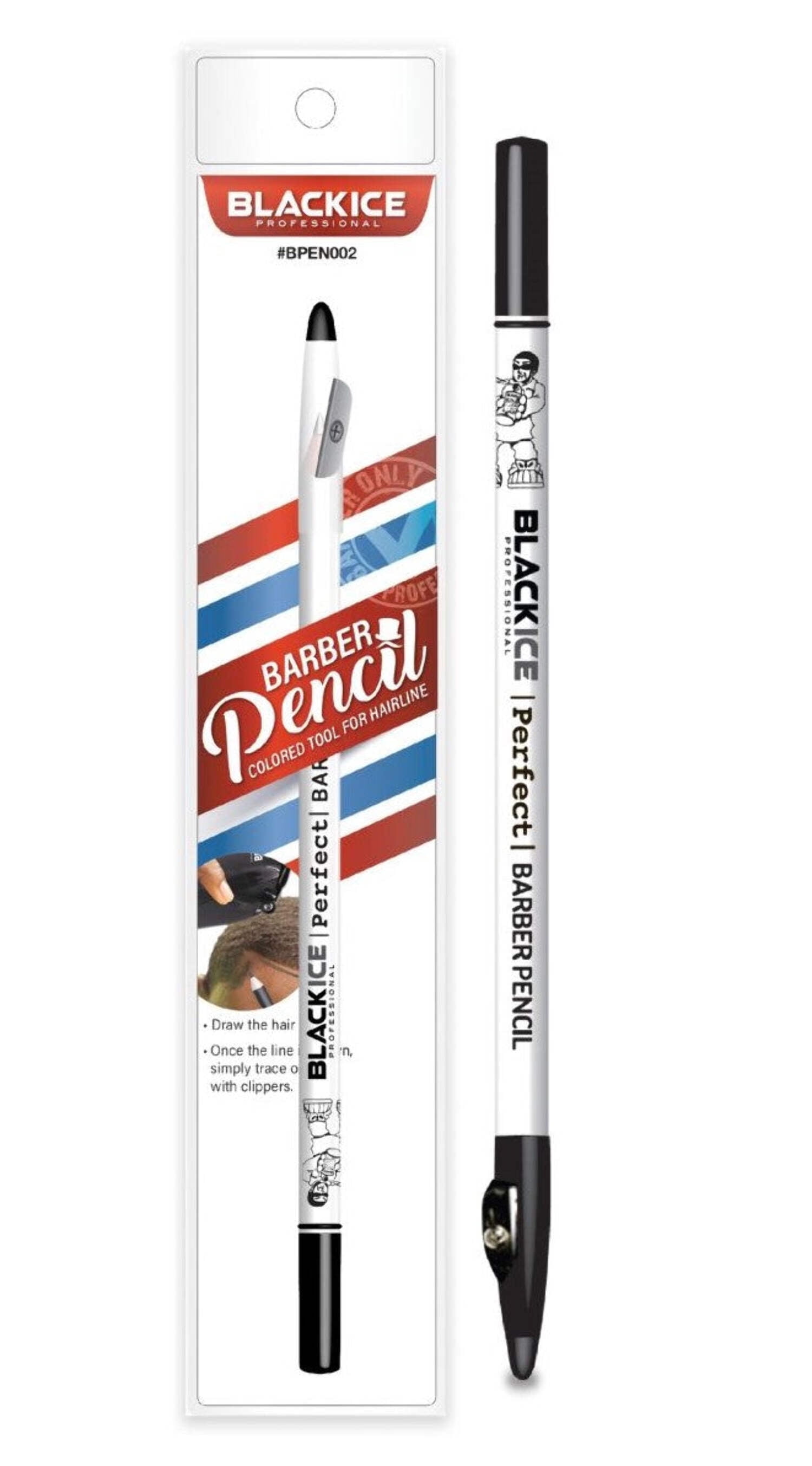 Black Ice Professional Barber Pencil for Hairline, Beard Filler ...