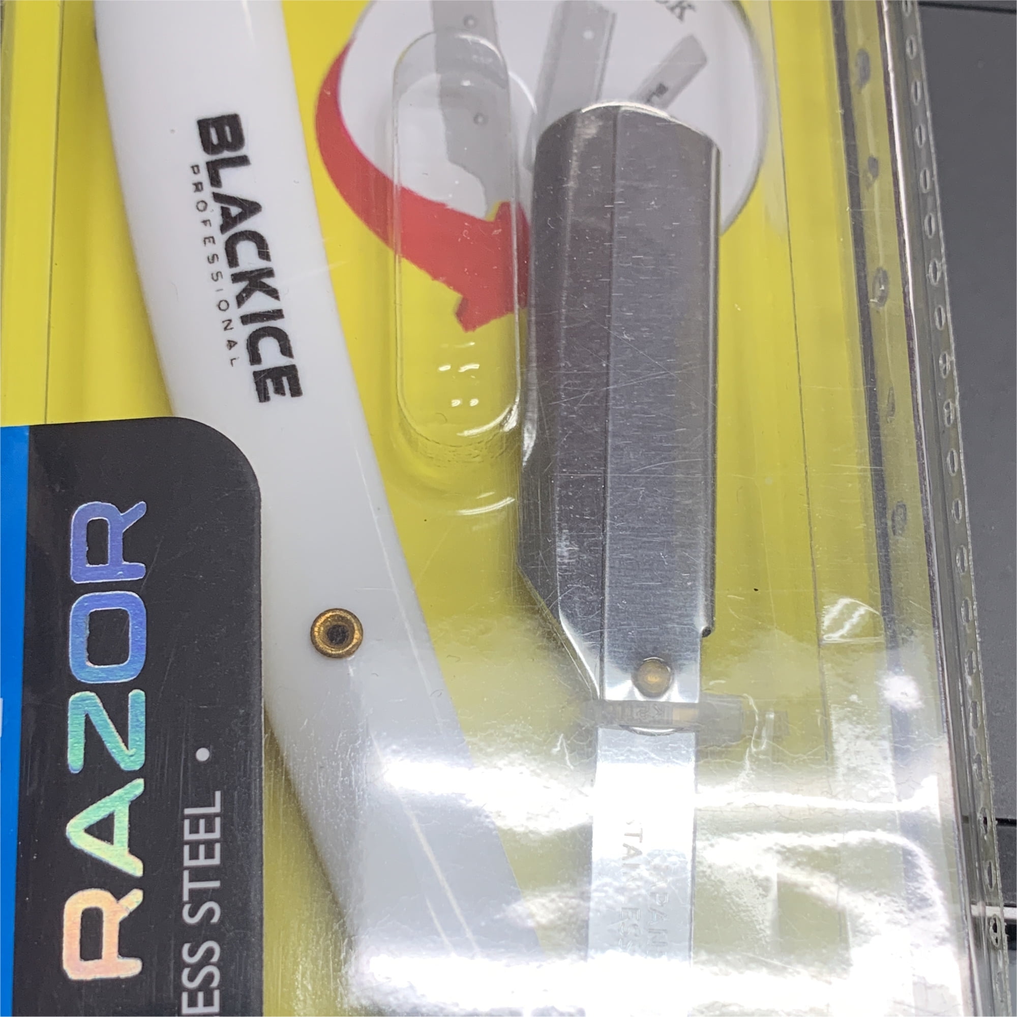 Black Ice Shaving Straight Razor Butterfly Swing Lock Plastic Handle ...
