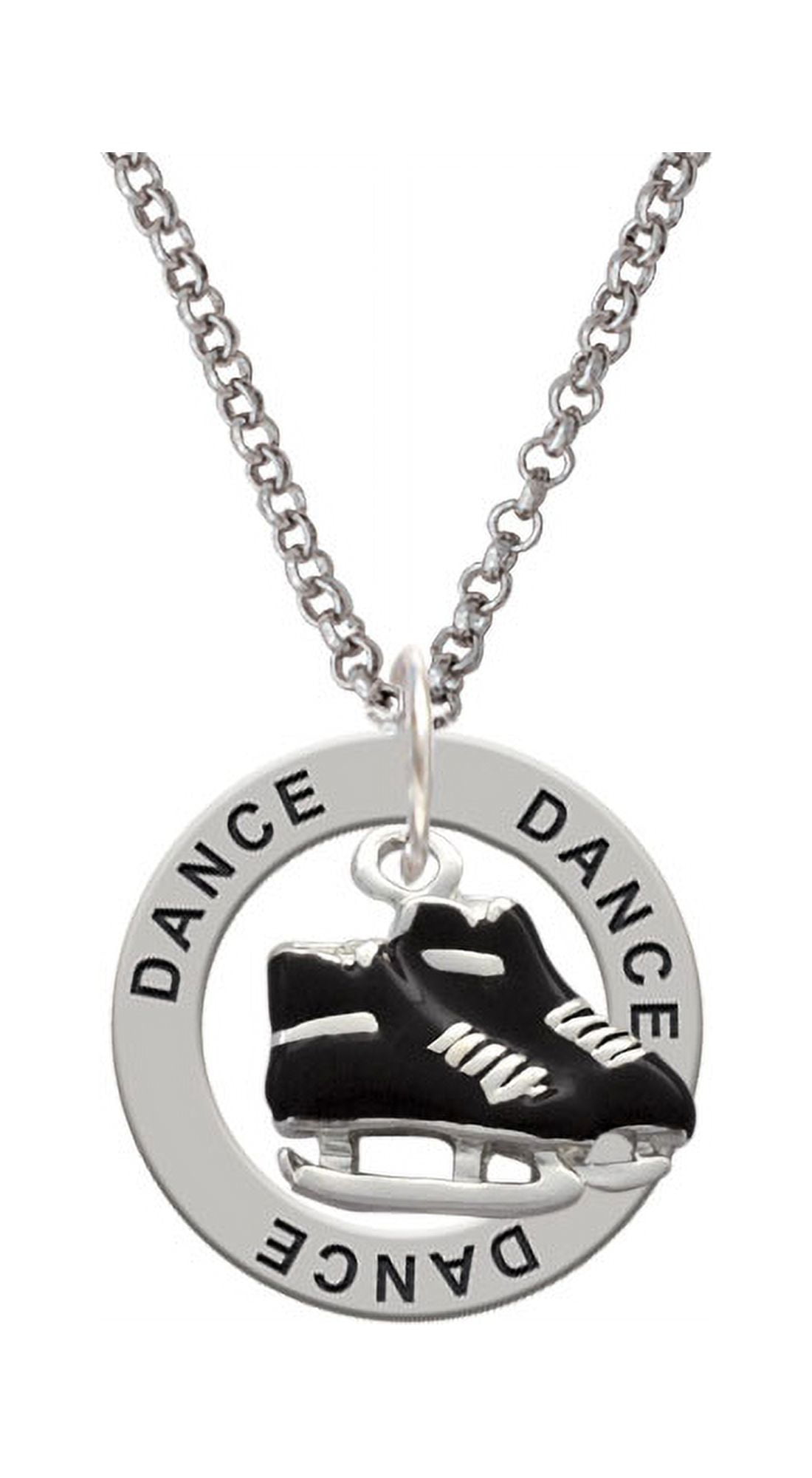 Black Ice Skates Dance Affirmation Ring Necklace - Walmart.com