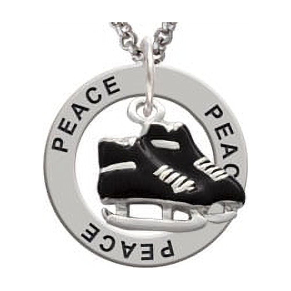 Black Ice Skates Peace Affirmation Ring Necklace - Walmart.com