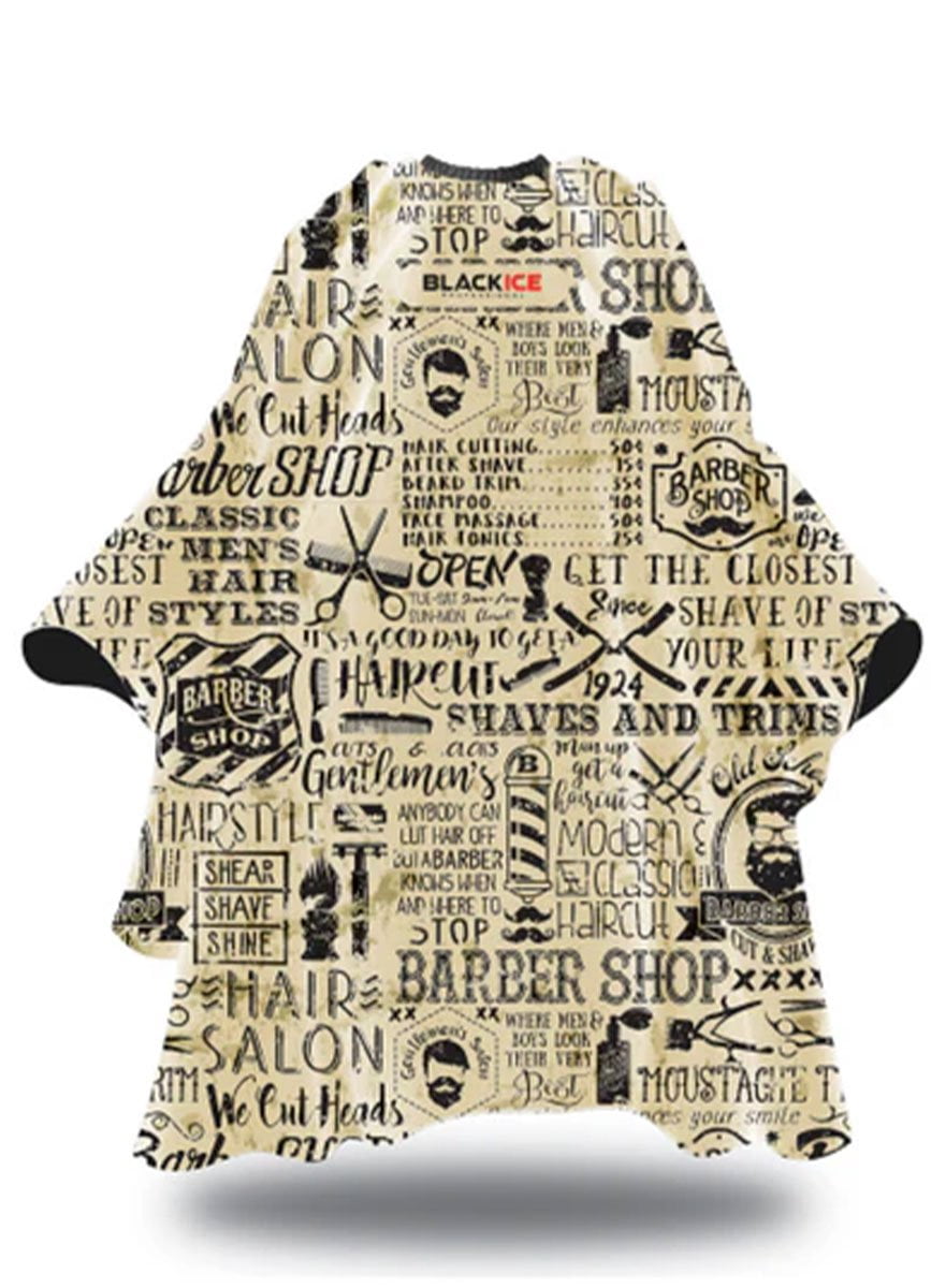 Black Ice Vintage Barber Cape BVE009VIN Beauty Supply - Walmart ...