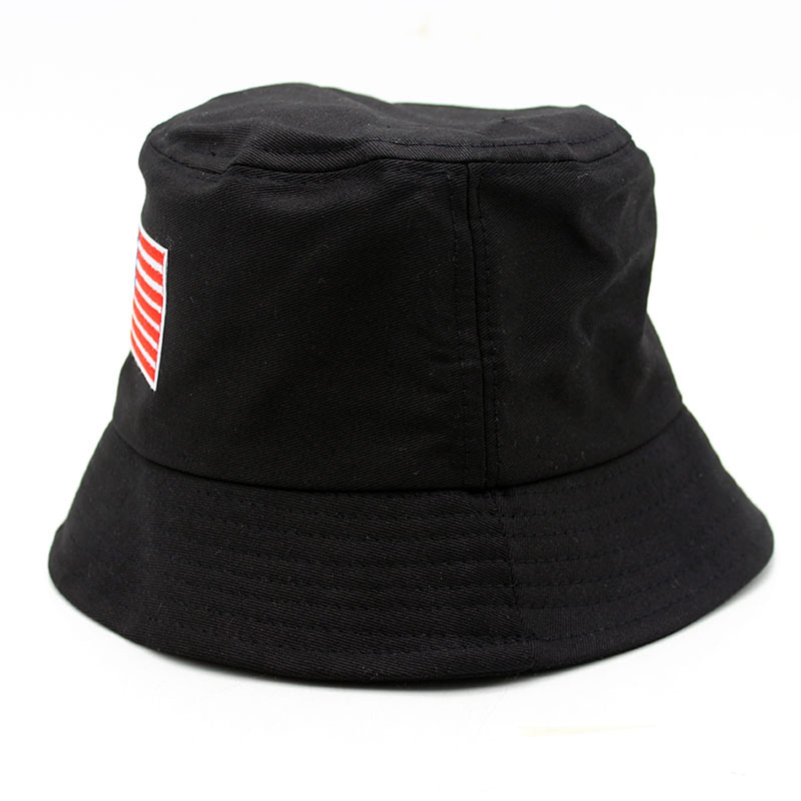 Black Independence Day Flag Bucket Hats Mens and Womens Summer Fashion ...