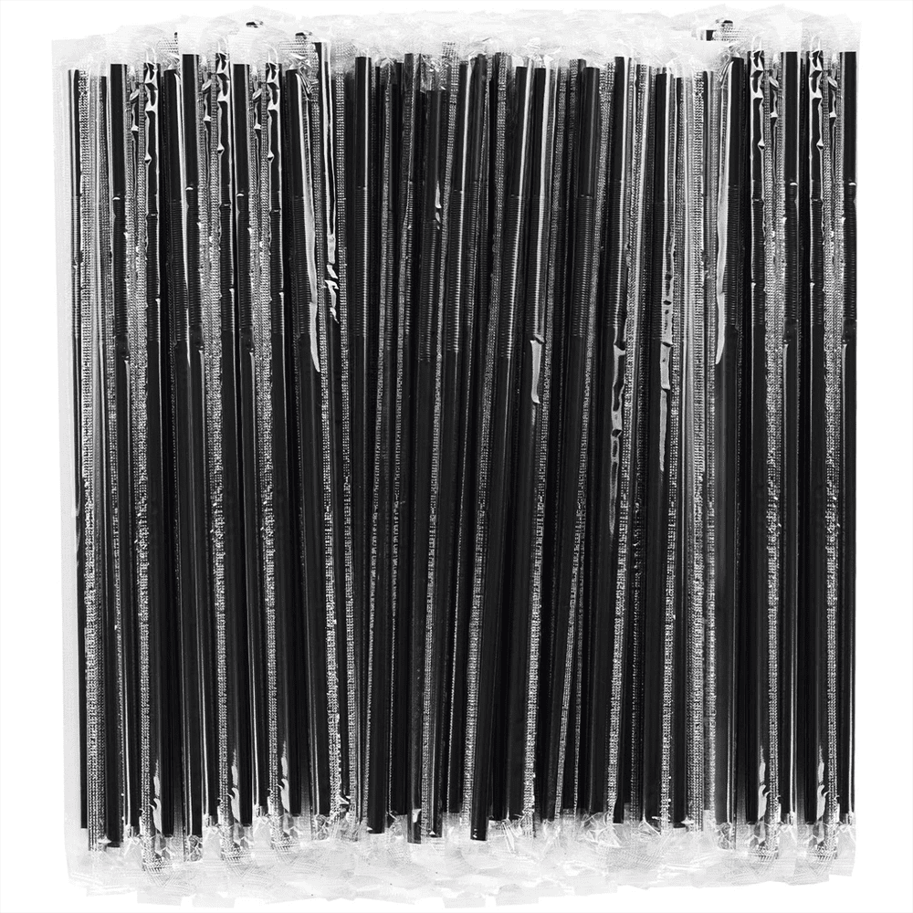 Black Individually Wrapped Straws,10.2" Bendable Plastic Straws ...