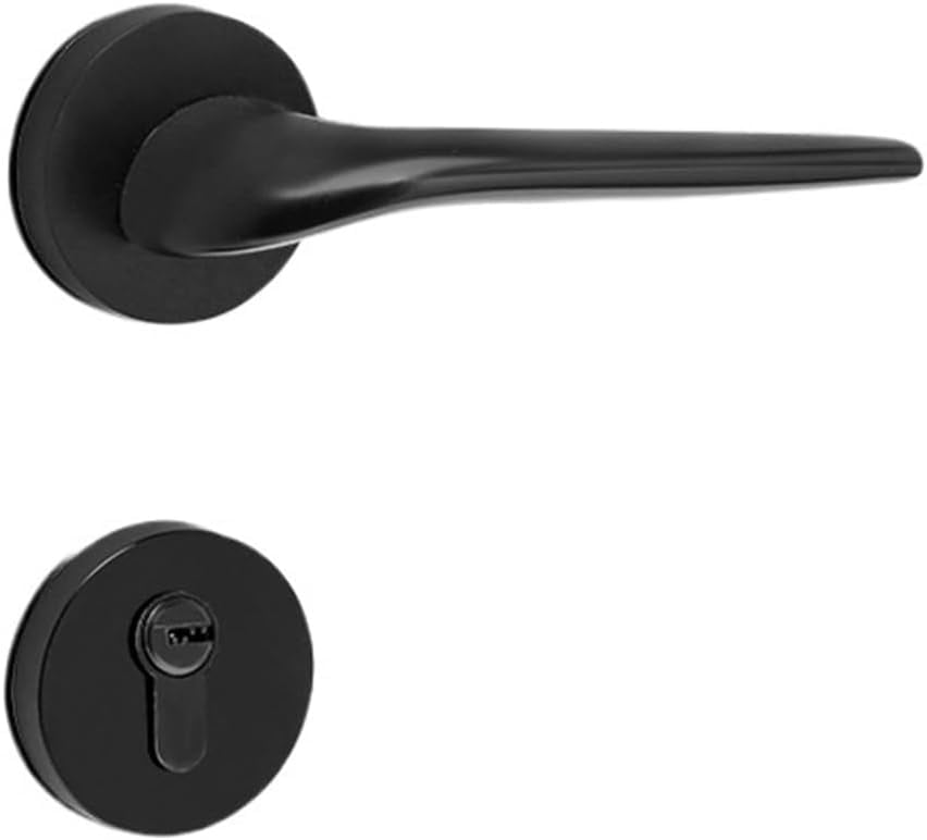 Black Indoor Bedroom Simple Door Lock zinc Alloy Magnetic Silent Wooden ...