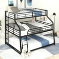 Black Industrial Triple Metal Bunk Bed Twin XL Full XL Queen with ...