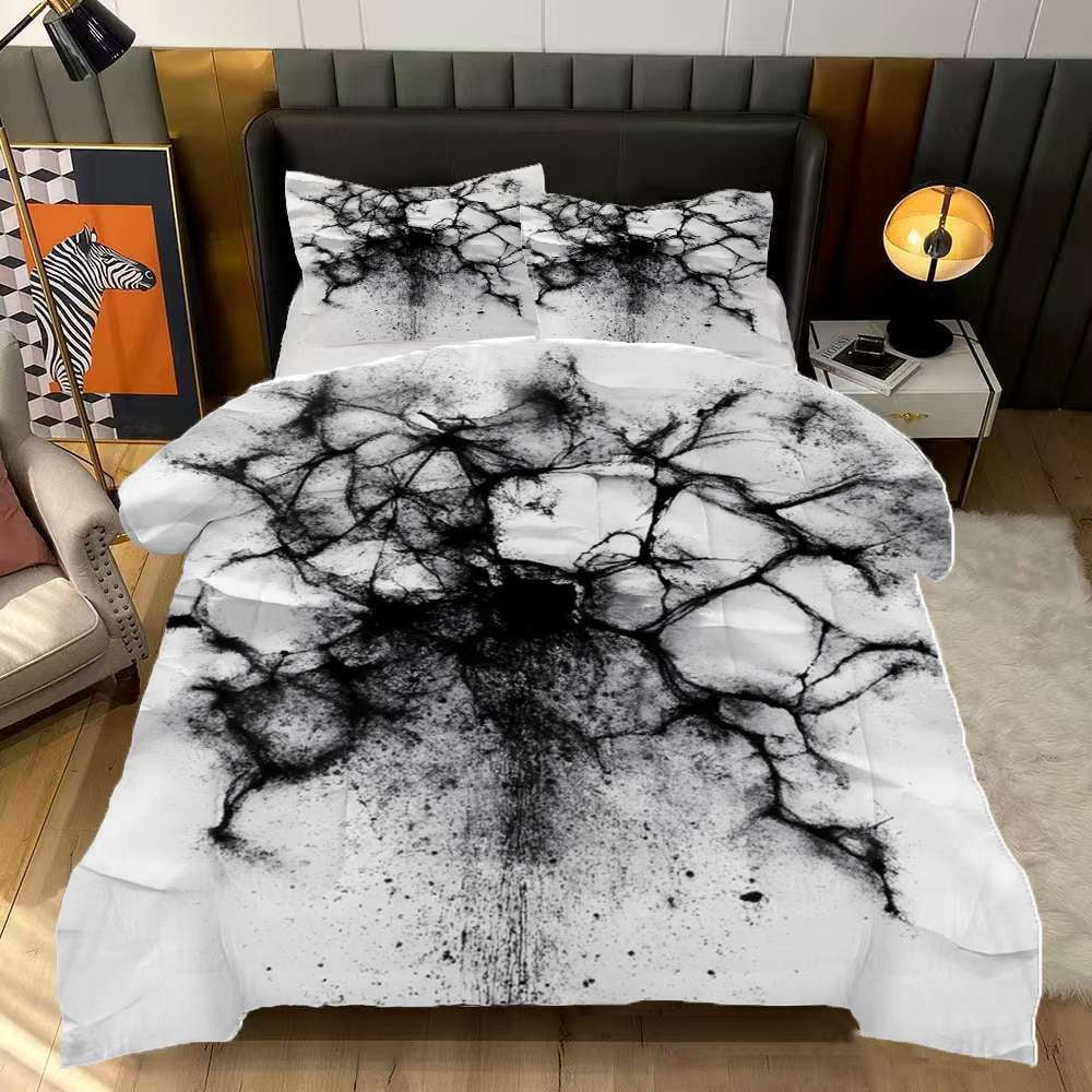 Black Ink Abstract Art Paper Comforter Set Queen Size Bedding Set For ...