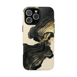 Black Ink Gold Abstract Flowing Motion Artistic Pattern with iPhone 17 ...