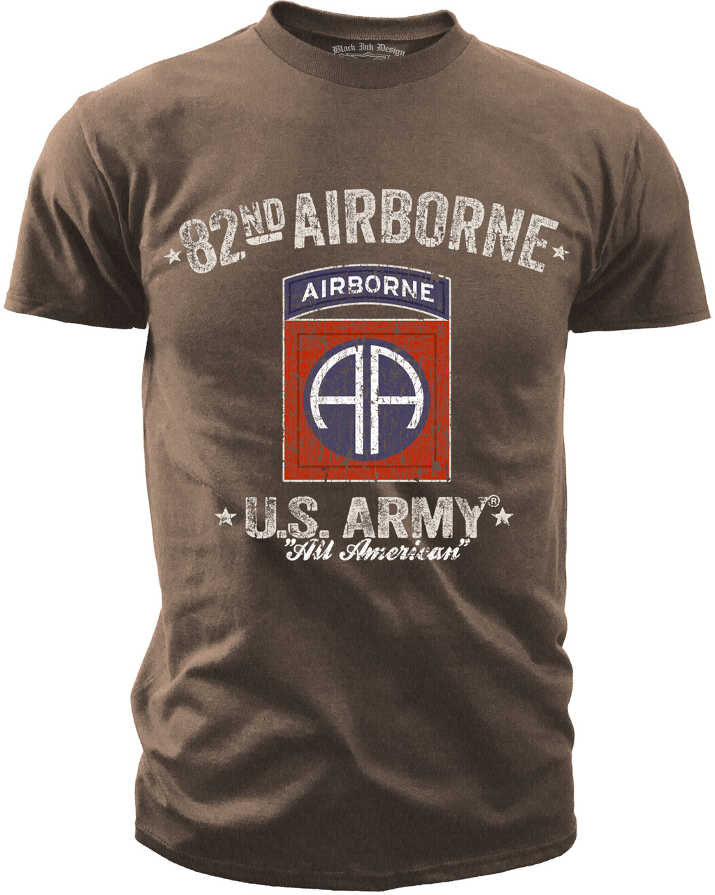 Black Ink Men's 82nd Airborne Retro T-Shirt Chocolate - Walmart.com