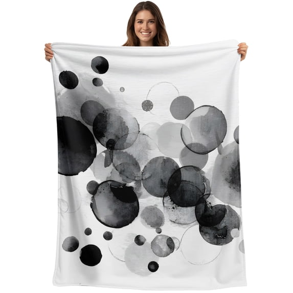 Black Ink Painting Blanket Soft Cozy Warm Twin Blanket for Bed, Plush ...