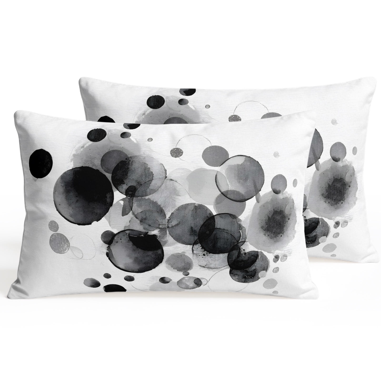 Black Ink Painting Lumbar Pillow Covers 12 x 20 Inch Pillow Covers Set ...