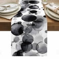 Black Ink Painting Table Runner Abstract Splatter Bubbles Minimalist ...