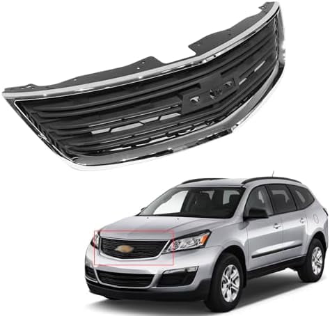 Black Insert Front Upper Grille/Chrome Trim Fits for 2013-2017 Chevy ...