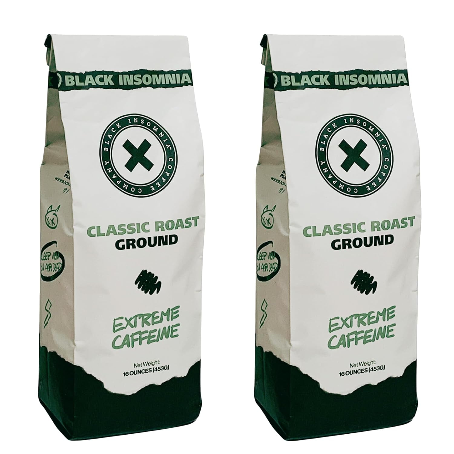Black Insomnia Classic Roast Ground Coffee - The Strongest Coffee in ...