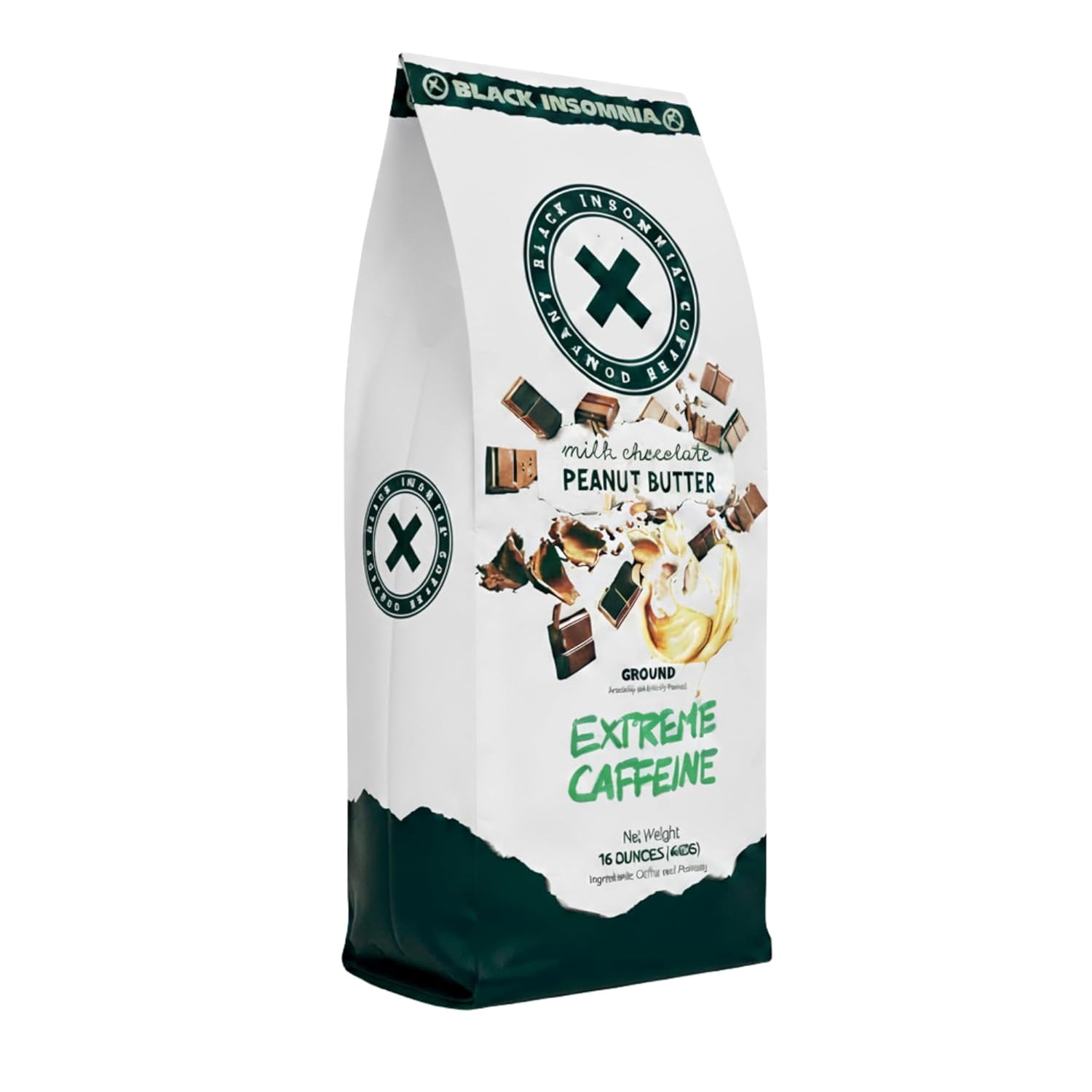 Black Insomnia Extreme Caffeine Coffee – Milk Chocolate Peanut Butter ...