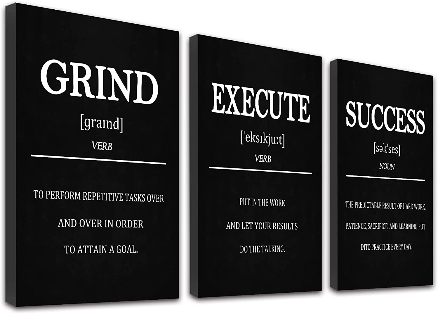 Black Inspirational Wall Art Motivational Wall Decor for Office ...