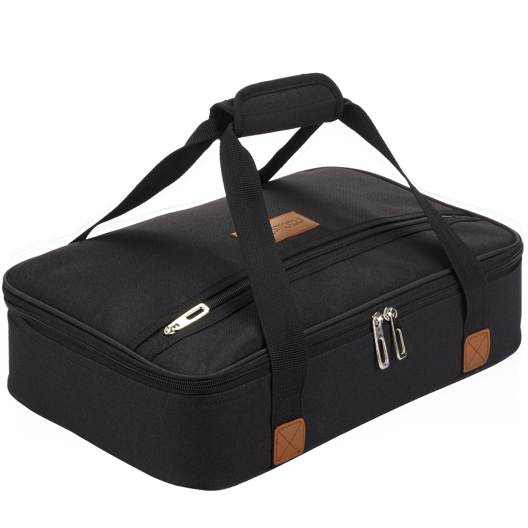 Black Insulated Casserole Carrier for Hot or Cold Food, Lasagna Holder ...