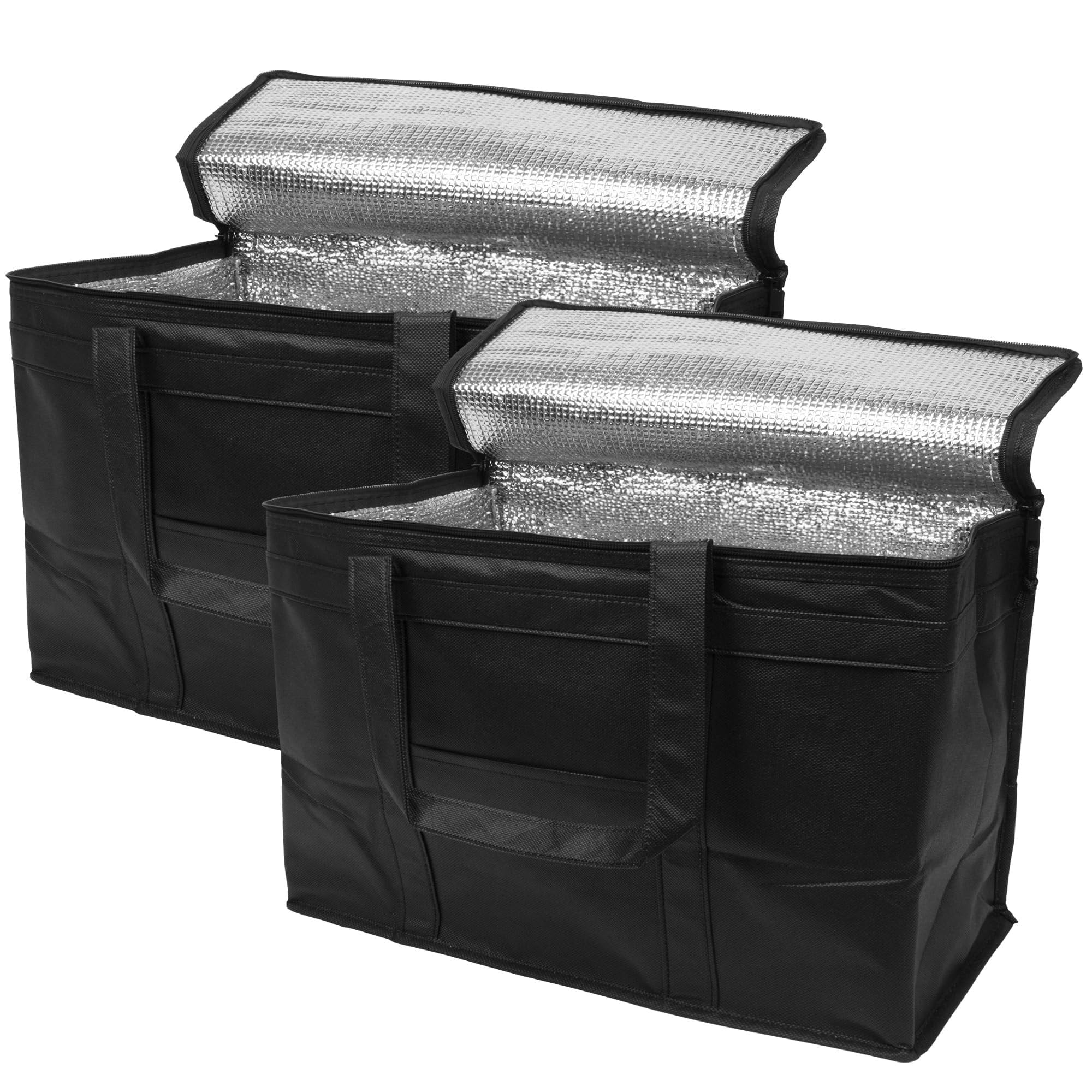 Black Insulated Food Delivery Bag, 16 x 13 x 9 Inches. Pack of 30 ...