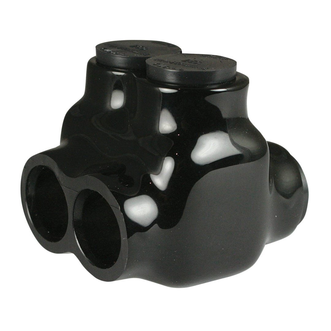 Black Insulated Multi-Cable Connector, 1/0-14 Wire Range, Dual Side ...