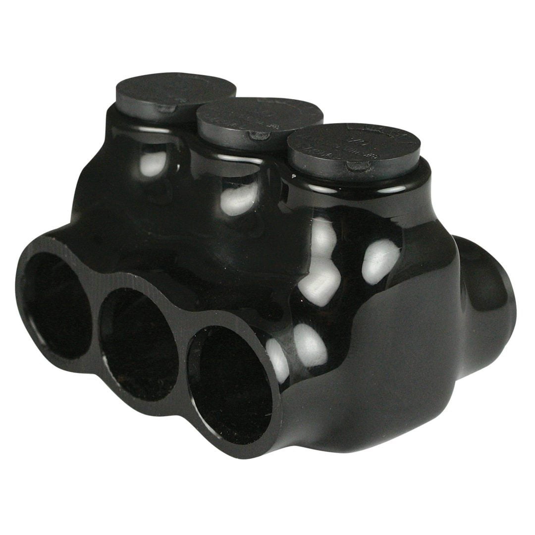 Black Insulated Multi-Cable Connector, 250-6 Wire Range, Dual Side ...