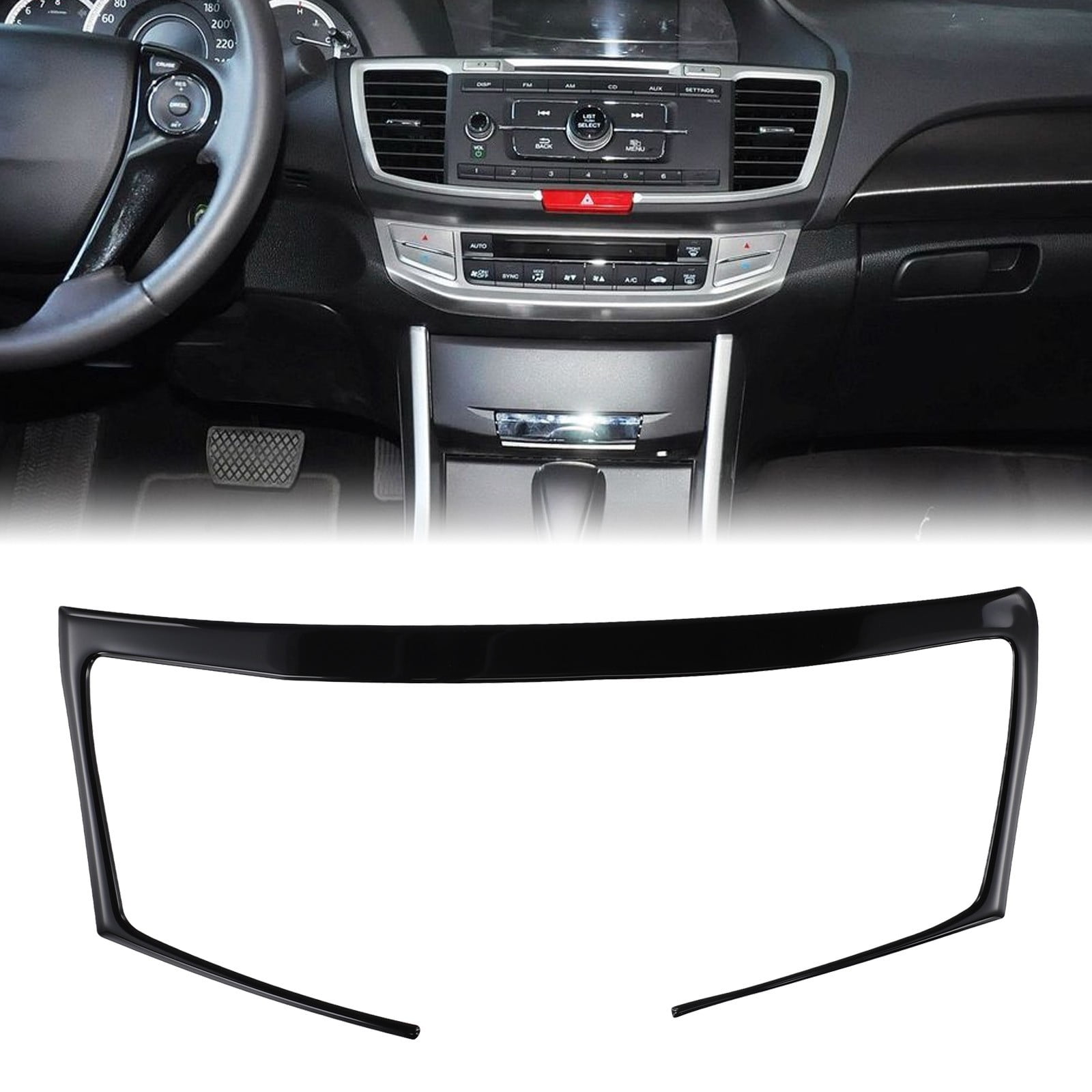 Black Interior Central Console Frame Cover Trim For Honda for Accord 14 ...