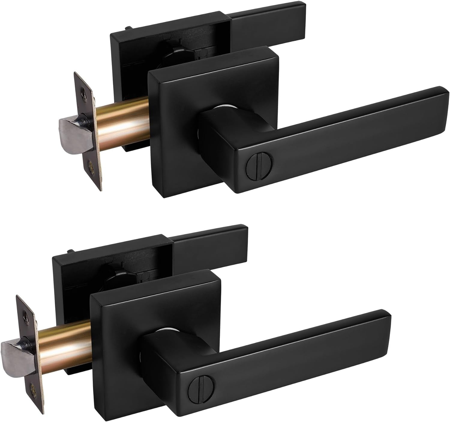 Black Interior Door Lever, Keyless Door Handle with Lock, Door Knob for ...
