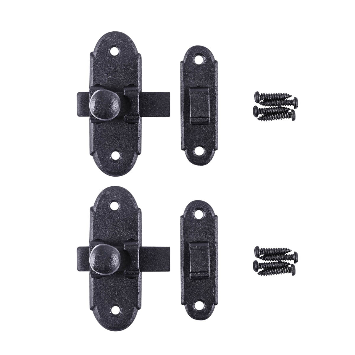 Black Iron Cabinet Slide Door Latch 3.2" L x 2.2" W Antique Wrought ...