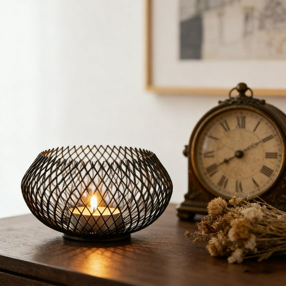 Black Iron Candle Holder Set – Modern Metal Wire Black Candlestick ...