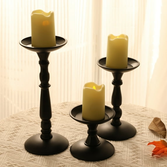 Black Iron Decorative Candlestick Holder, Romantic Elegant European ...