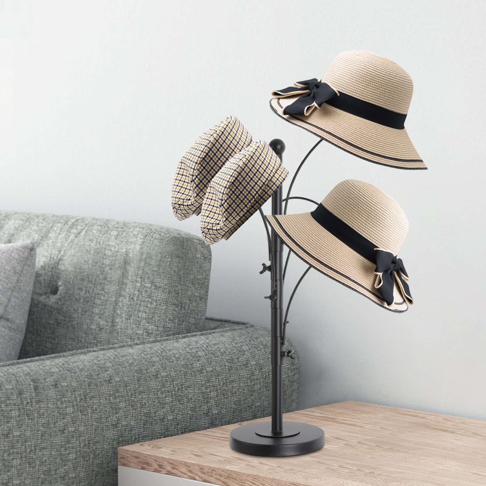 Black Iron Hat Display Stand Height 21.65 Inches Adjustable Hat Stand ...