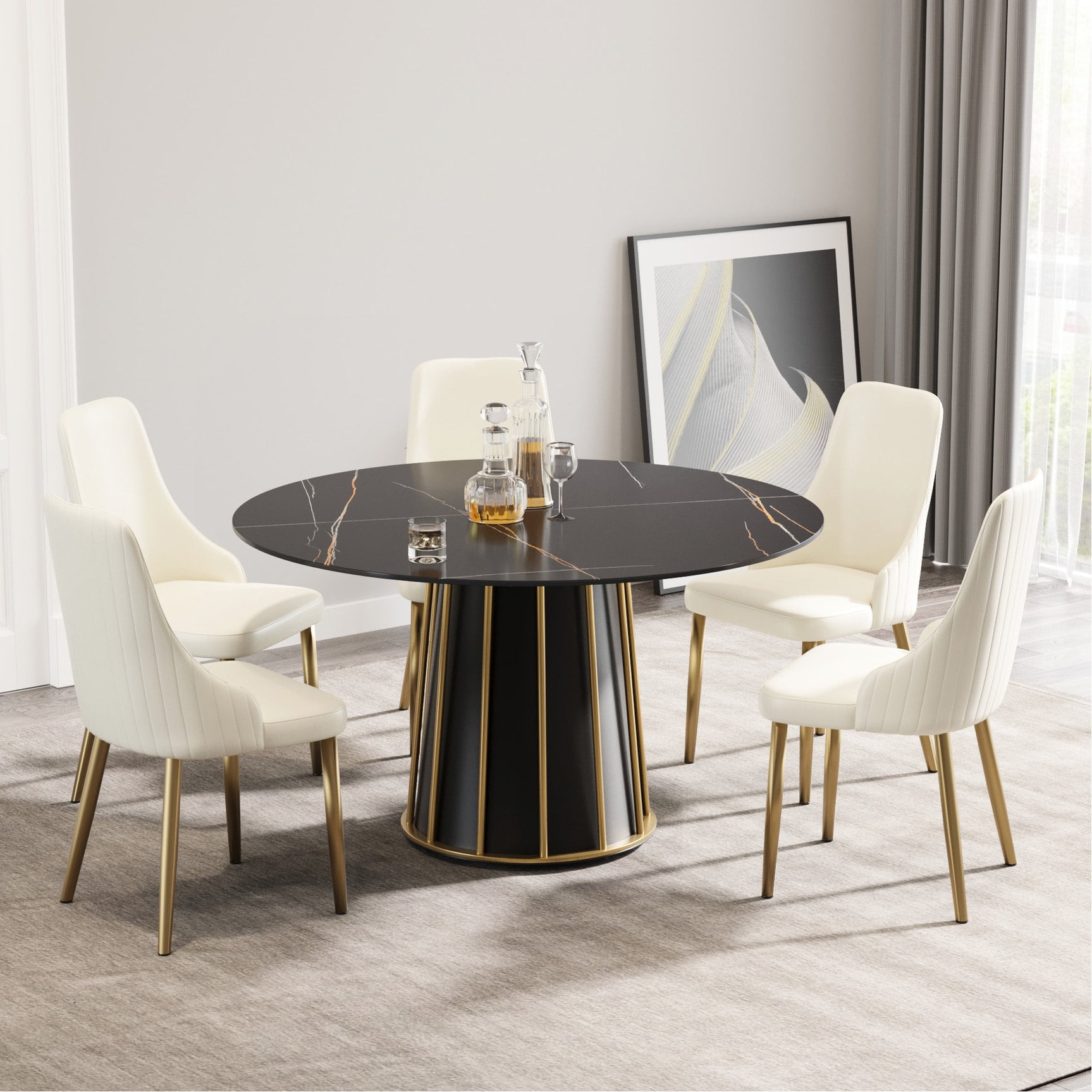 Black Iron Pedestal - Anti - fouling Feature - Dining Function - Long ...