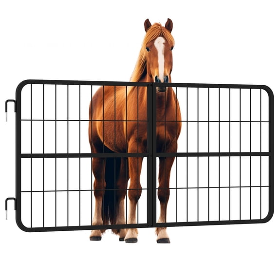 Black Iron Stable Door, Heavy Duty Livestock Fence Gate for Horse Ranch ...